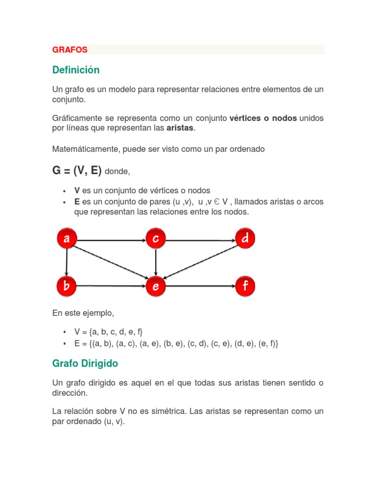 Grafos | PDF | Teoría de grafos | Vértice (teoría de grafos)