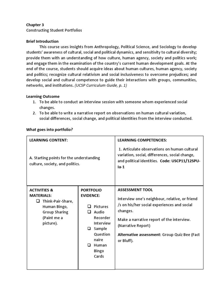 Chapter 3 - Portfolio | PDF | Narrative | Political Science