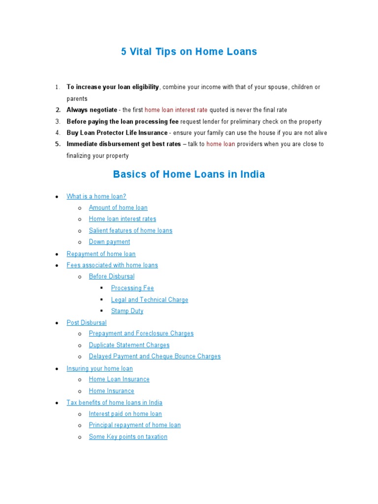 Essential Home Loan Tips for Buyers | PDF