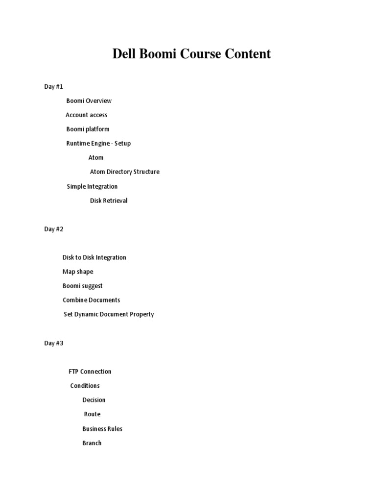 Dell Boomi Course Content | PDF | Salesforce.Com | Web Service
