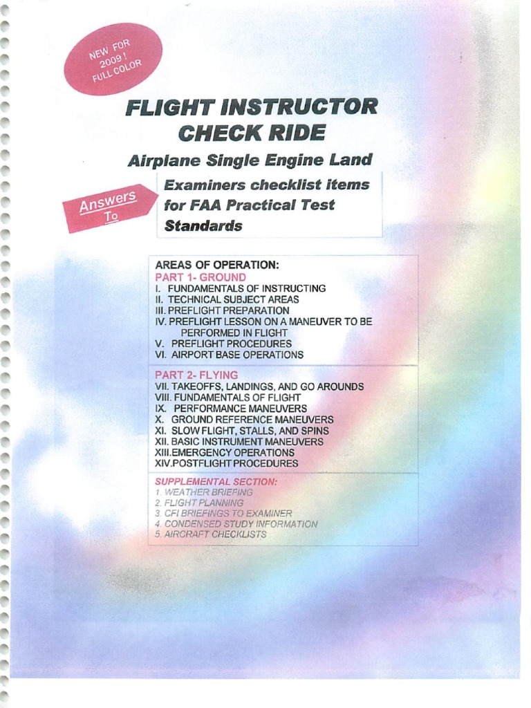 Flight Instructor Check Ride Airplane Single Engine Land Answers To ...