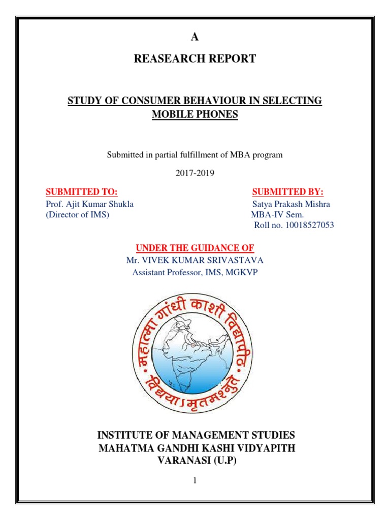 Study Of Consumer Behaviour On Selecting Mobile Phones Pdf