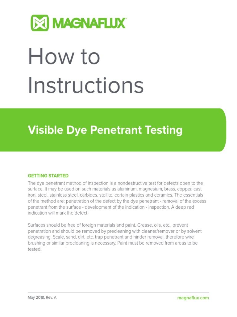 How To Do Visible Dye Penetrant Testing | PDF | Industrial Processes ...
