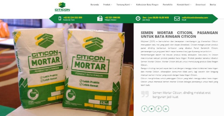 Brosur Citicon Mortar | PDF