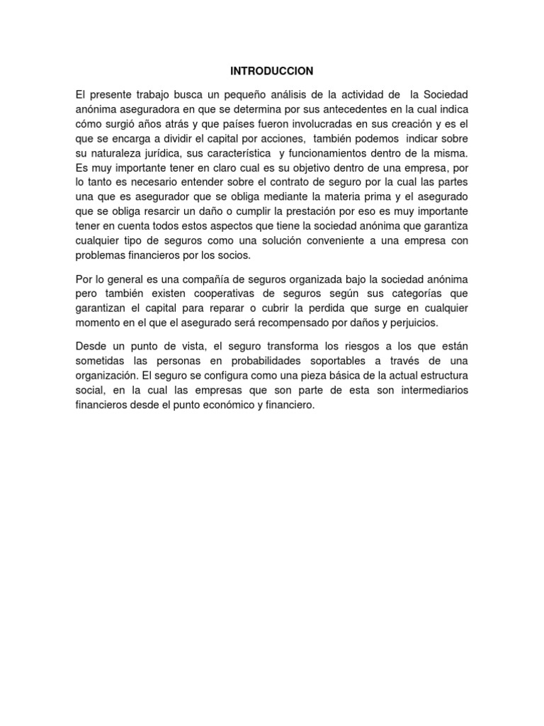 Sociedad Anonima Aseguradora 2 | PDF | Reaseguro | Seguro