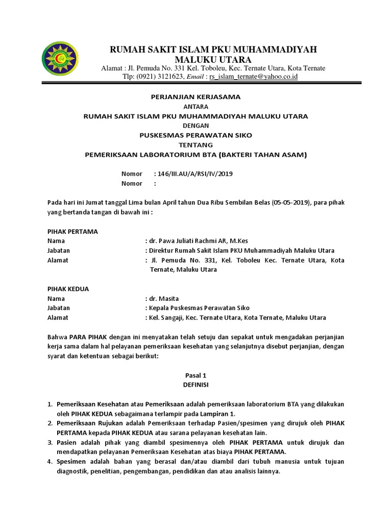 MoU RSI & PKM SIKO | PDF