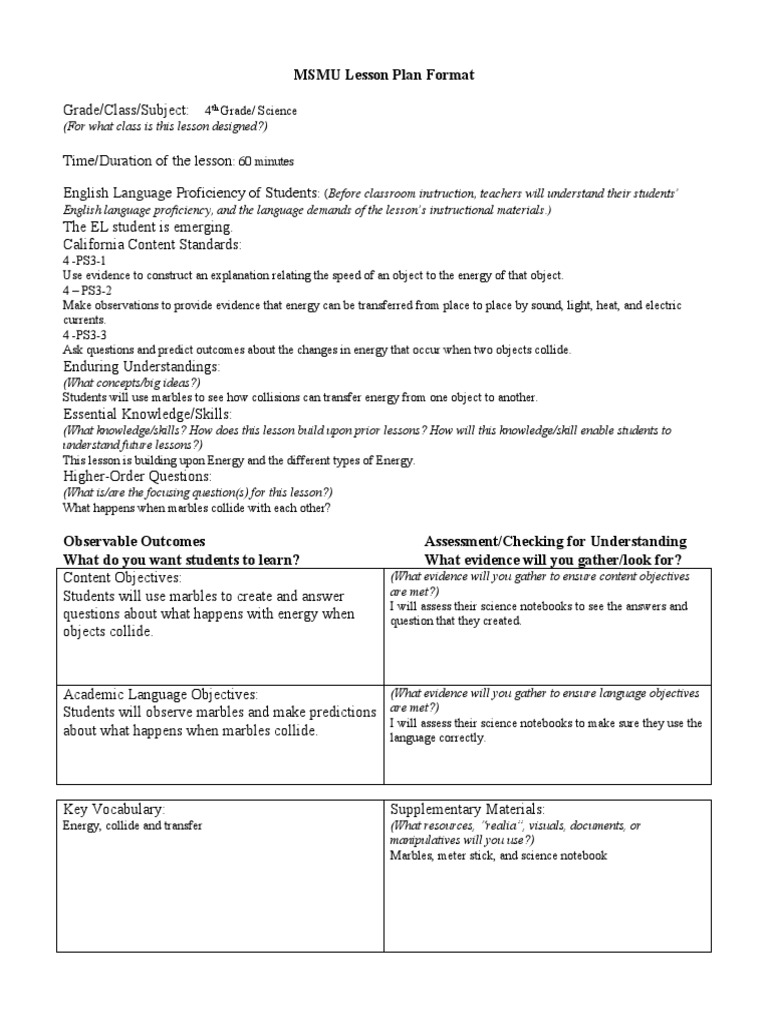 Science Lesson Plan | PDF | Question | Lesson Plan