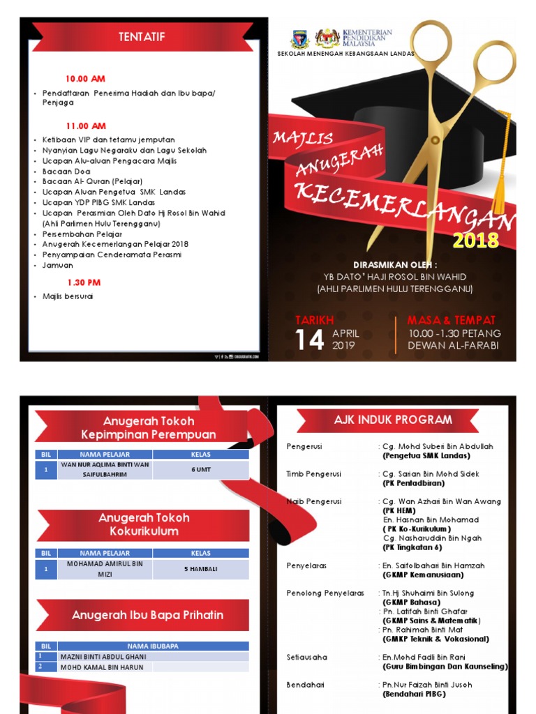 Buku Program Hari Anugerah Cemerlang | PDF