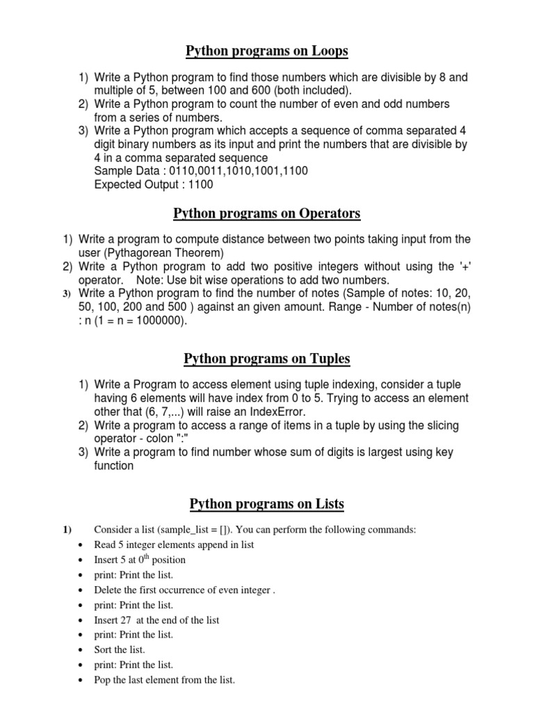 Python Assignment | PDF | Sequence | Numbers