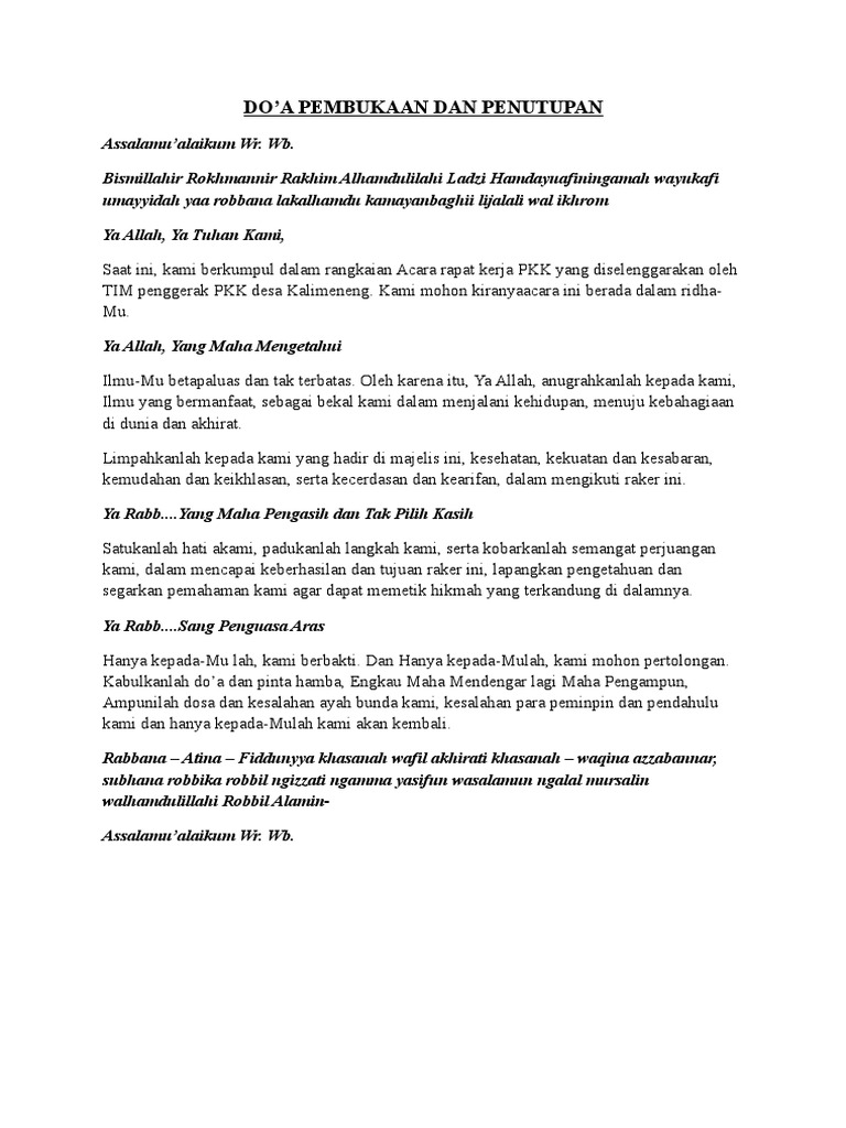 Doa PKK | PDF