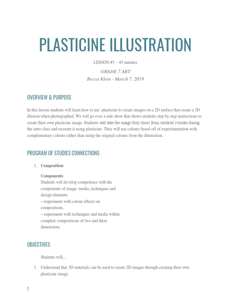 Plasticine Illustration Lesson 3 | PDF | Home & Garden | Art