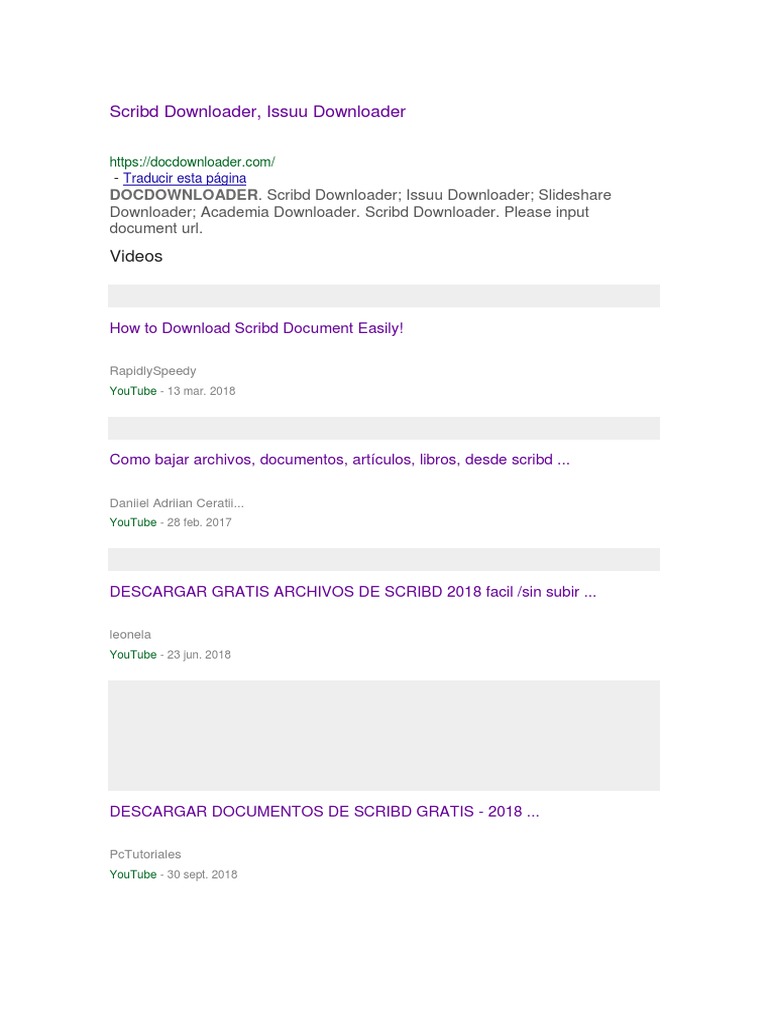 Scribd Downloader | PDF | Youtube | Red mundial