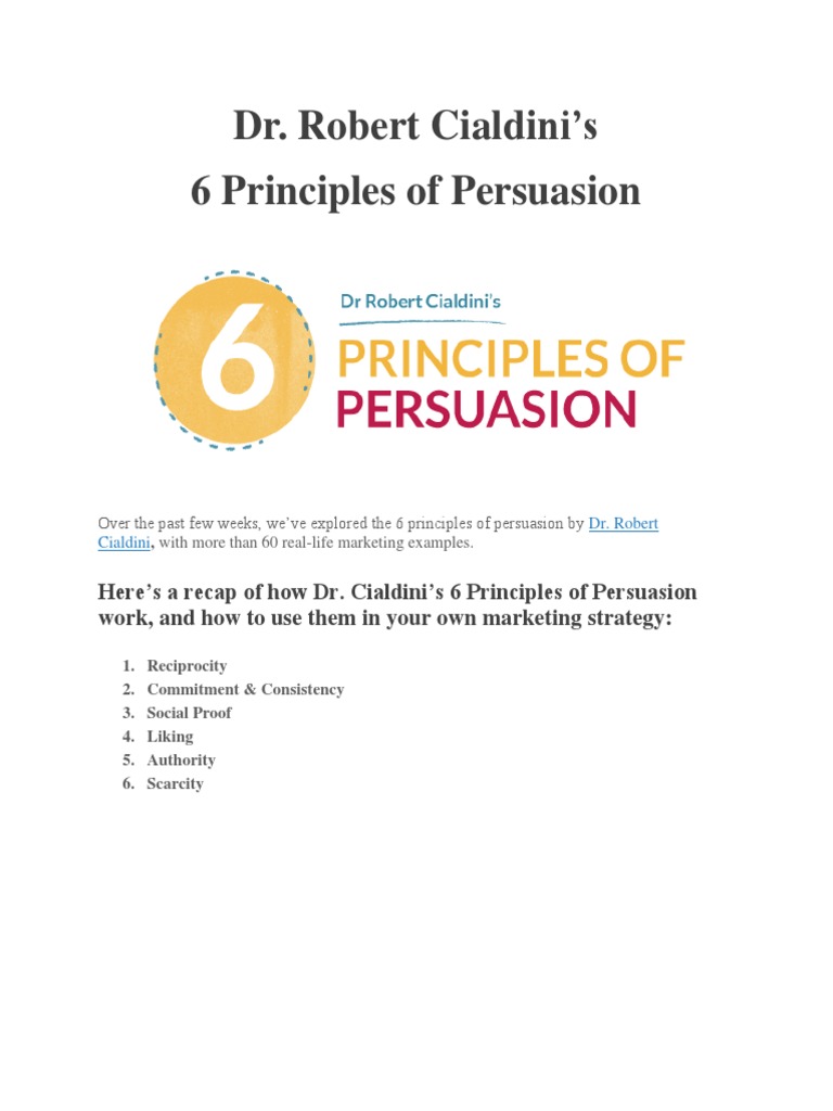 Cialdini: 7 Principles of Persuasion | PDF | Persuasion | Social Psychology
