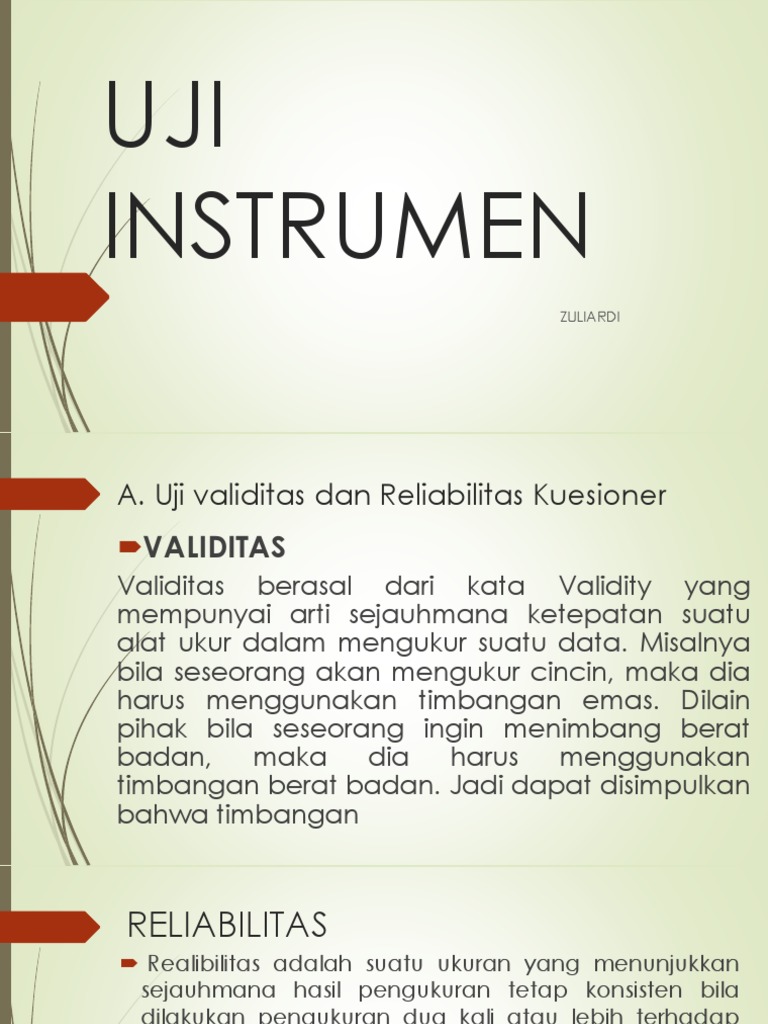 Chapt 4. UJI INSTRUMEN | PDF