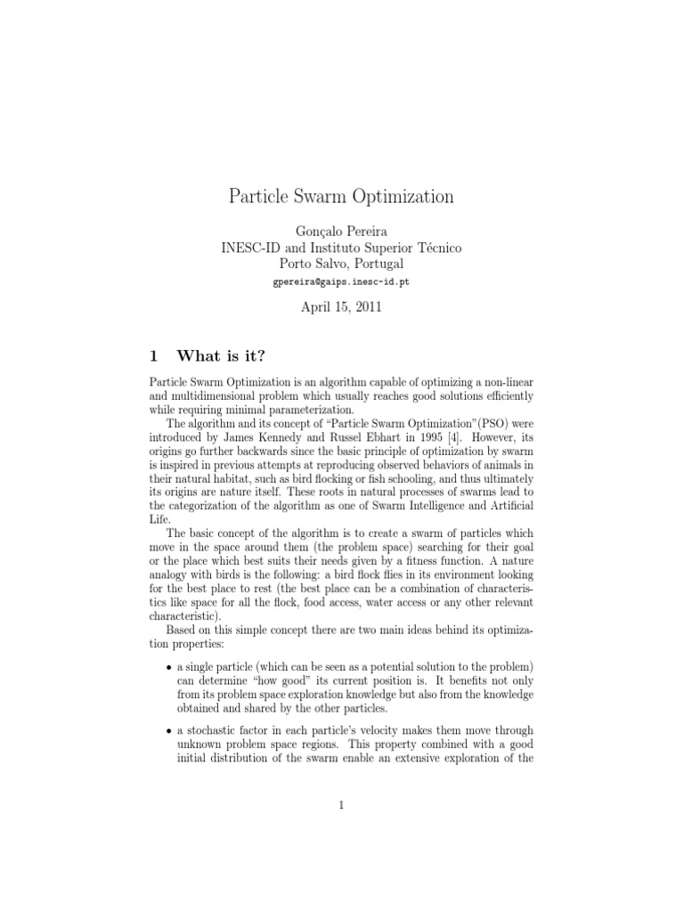 Particle Swarm Optimization: An Introduction to the Algorithm, Its ...
