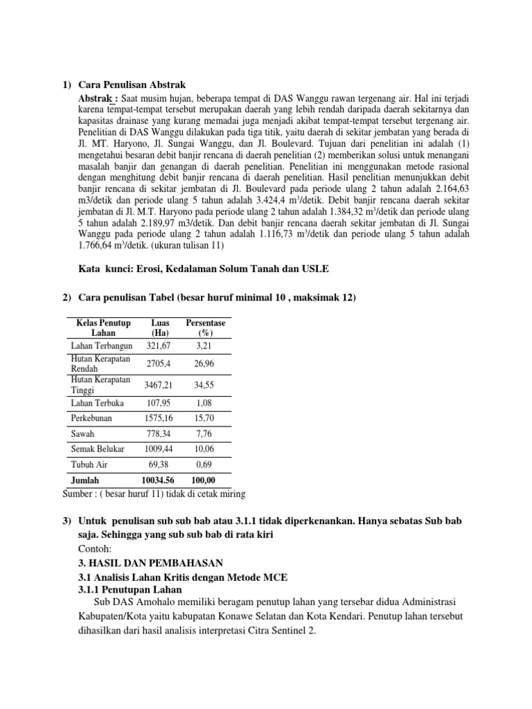 Cara Penulisan Sub Bab, Sub Sub Bab, Tabel Dan Daftar Pustaka | PDF