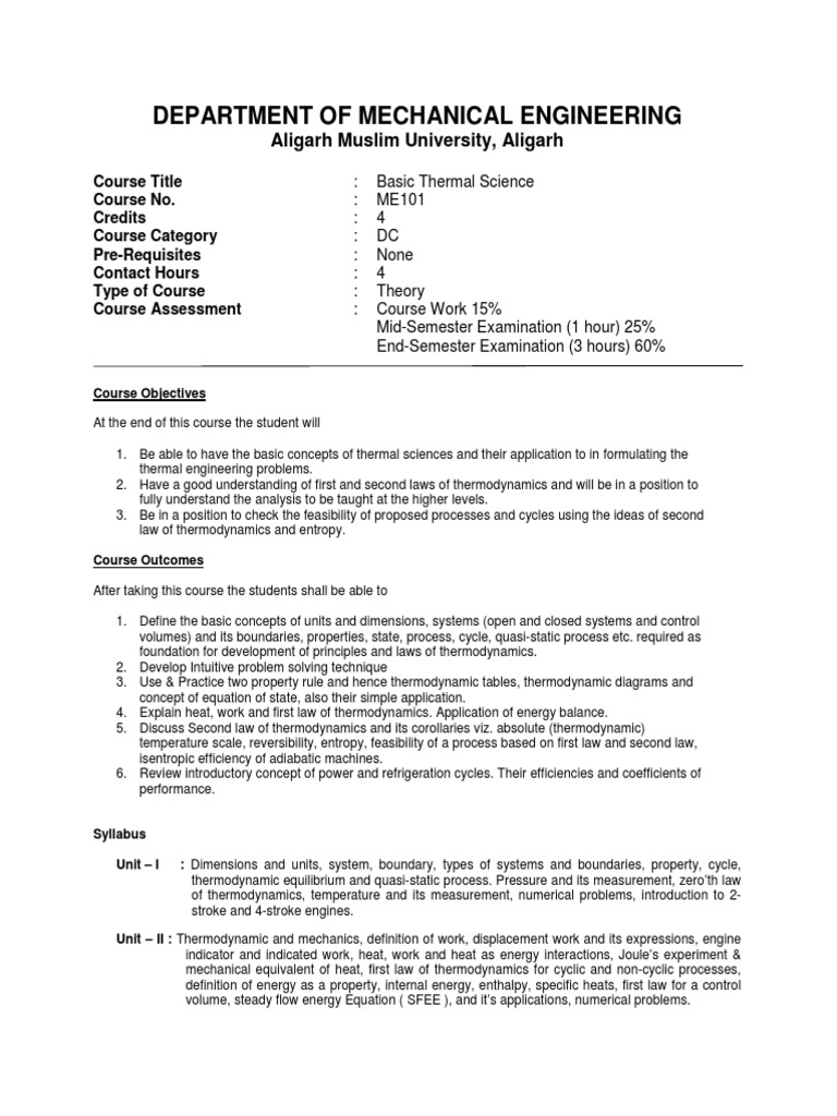 Full Syllabus | PDF | Second Law Of Thermodynamics | Fluid Dynamics