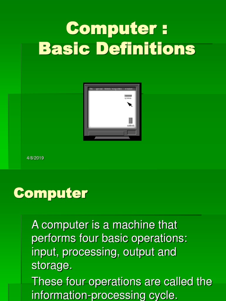 Computer Basic Definitions | PDF