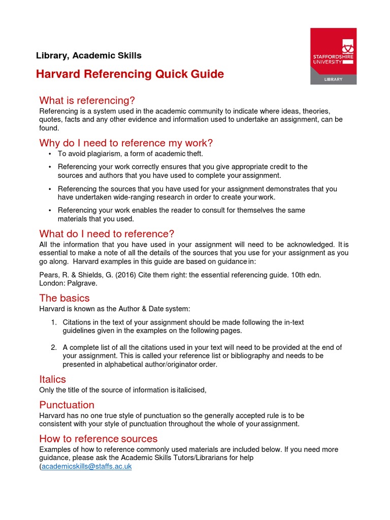 Harvard Referencing Guide Full | PDF | Citation | Written Communication