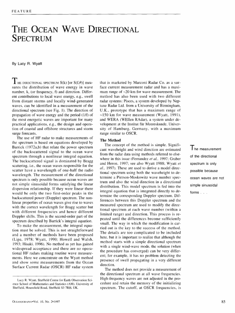 The Measurement of the Ocean Wave Directional Spectrum Using High ...