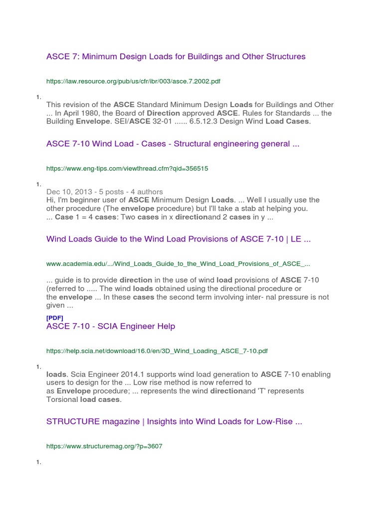 Asce Loads Direction Asce Envelope Asce Load Cases: Dec 10, 2013 - 5 ...