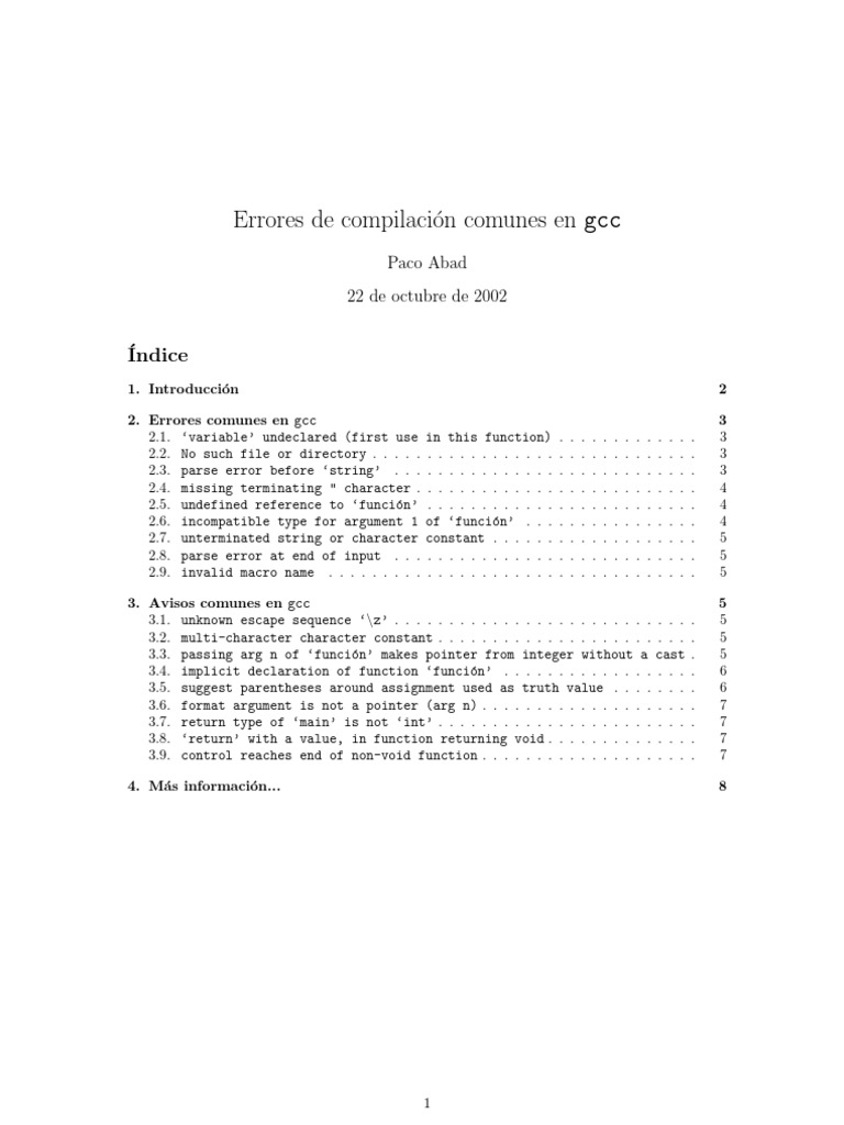Errores de Compilacion GCC | PDF | Programa de computadora | Programación