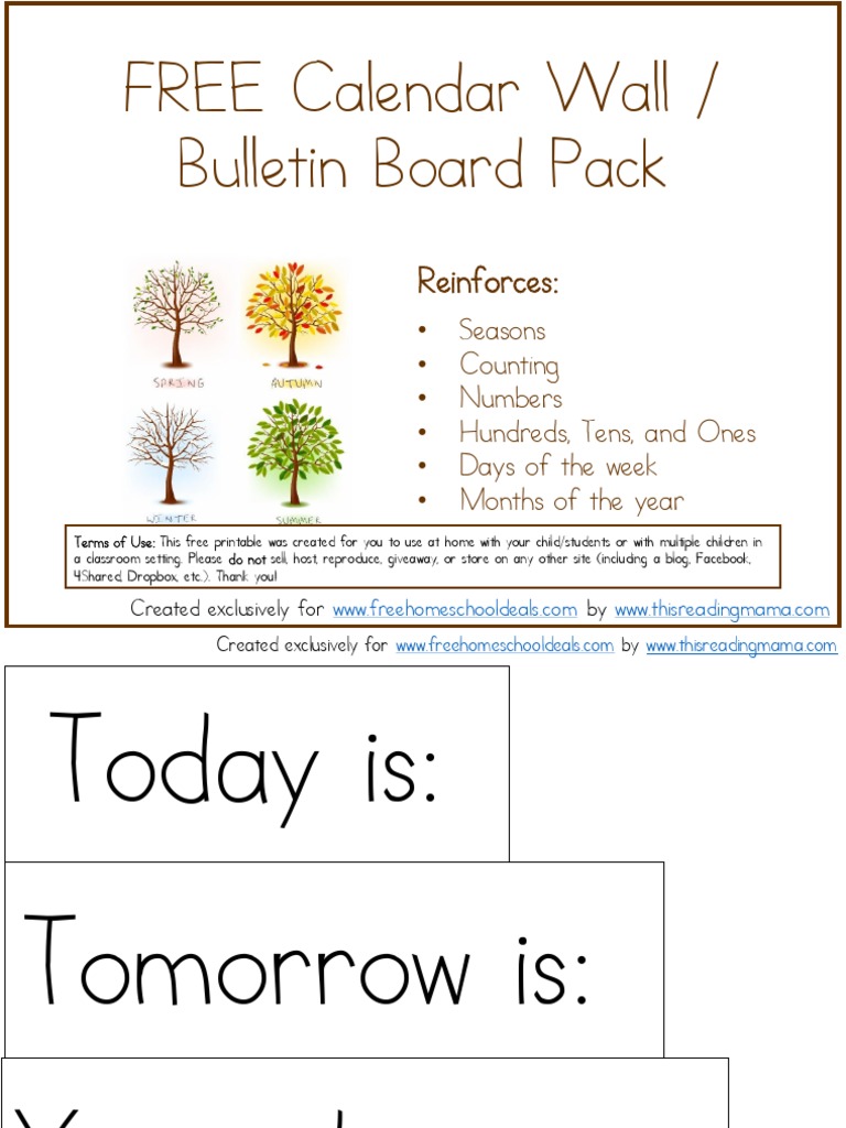 Free Educational Calendar Pack | PDF | Leisure