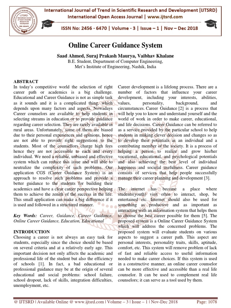 Online Career Guidance System | PDF | Php | World Wide Web