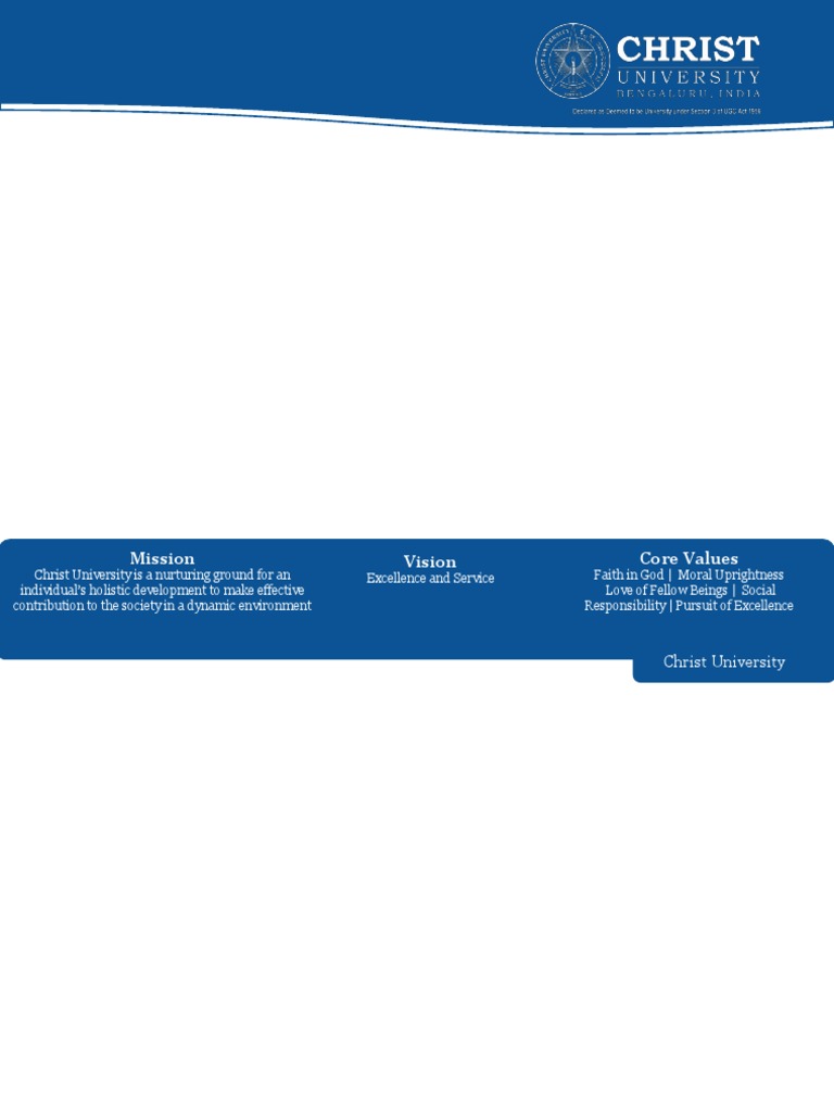 Core Values of Christ University | PDF | Career & Growth