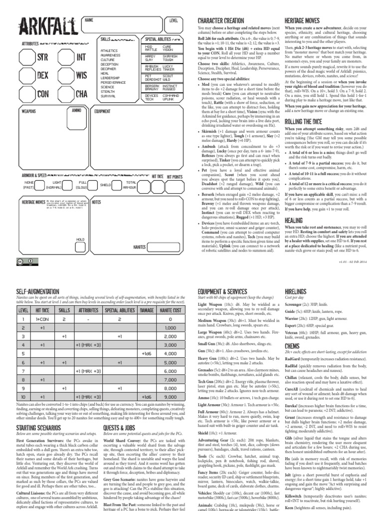Arkfall: STR Dex Con Int Wis Cha | PDF | Leisure | Nature