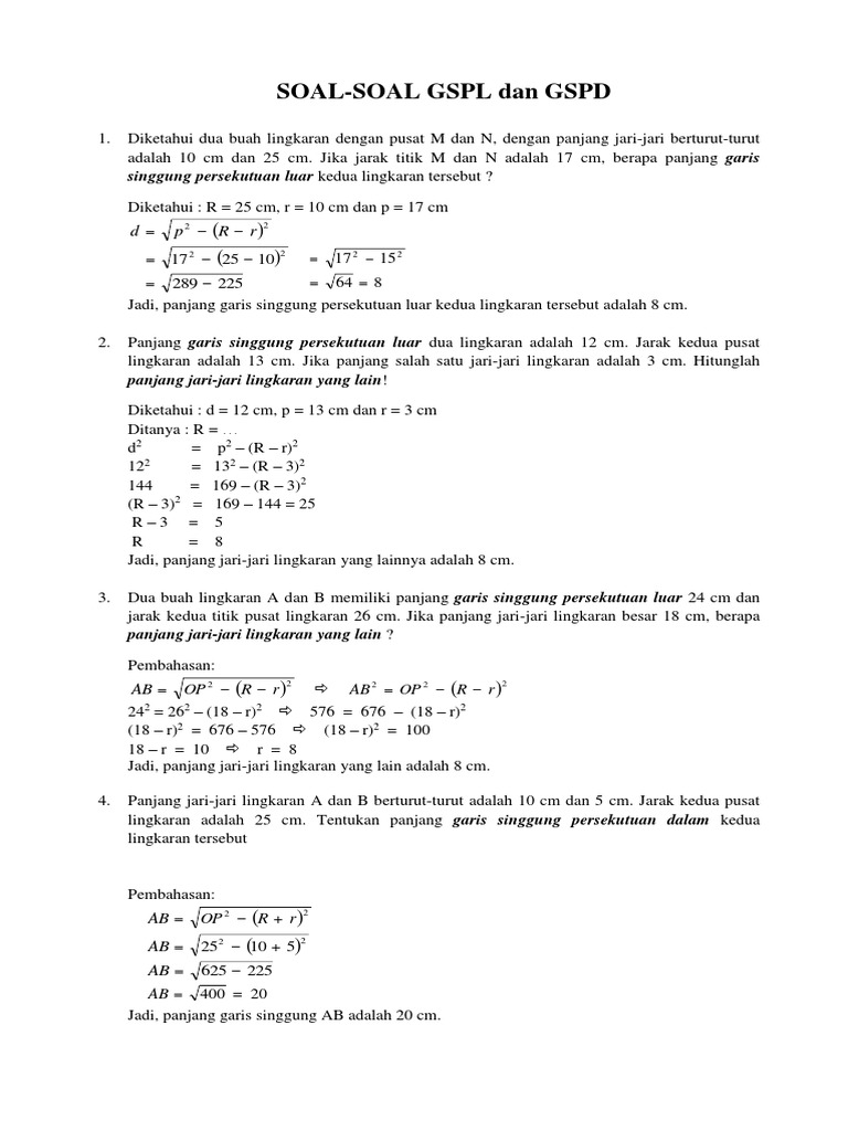 Kumpulan Soal GSPL Dan GSPD | PDF