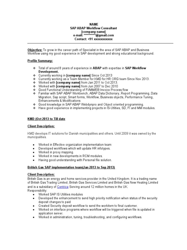 Workflow Resume | PDF | Sap Se | Software