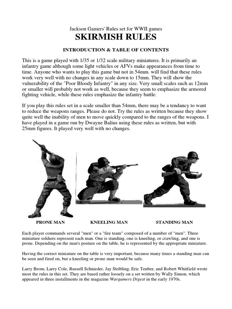 Skirmish Rules for WWII Miniature Games: An Introduction to Infantry ...