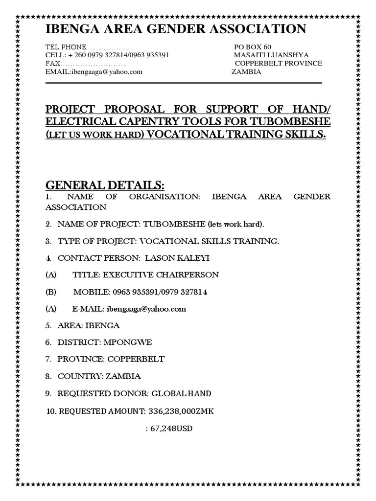 Carpentry Proposal | PDF | Community | Poverty