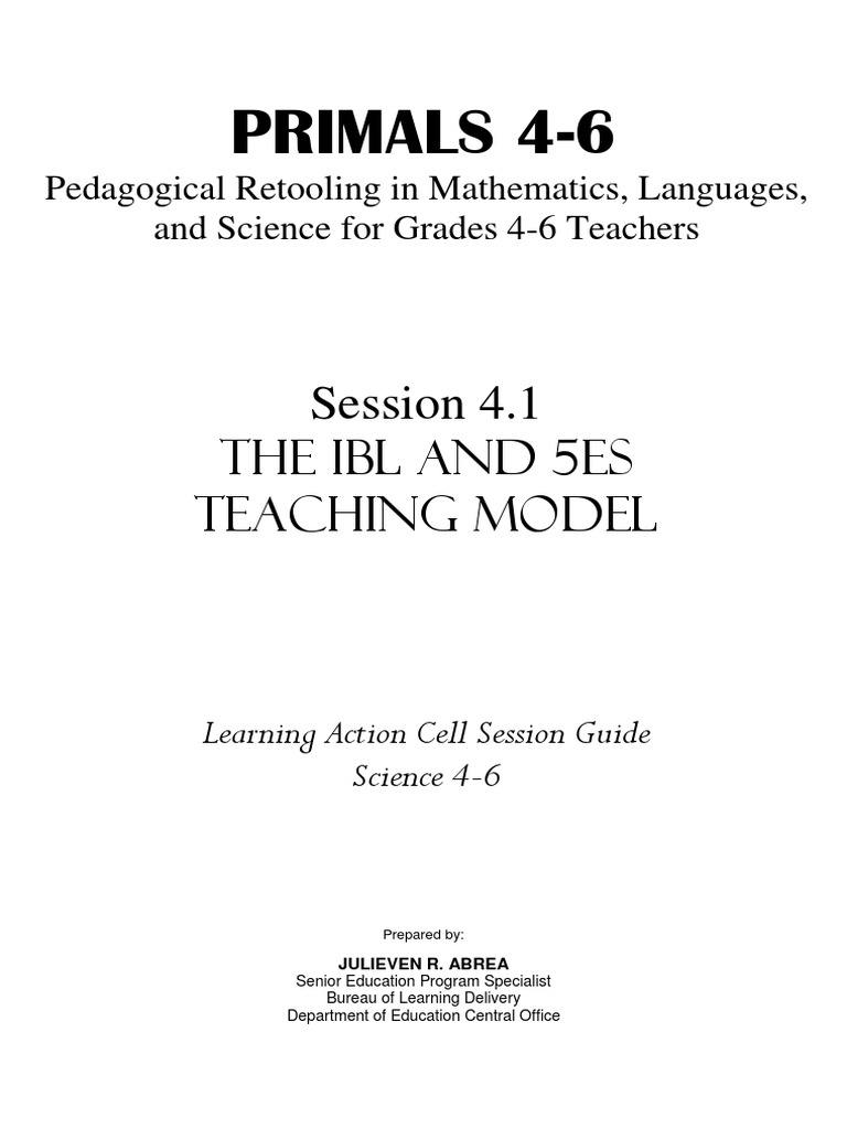 IBL and 5Es Model for Grades 4-6 Teachers | PDF | Inquiry Based ...