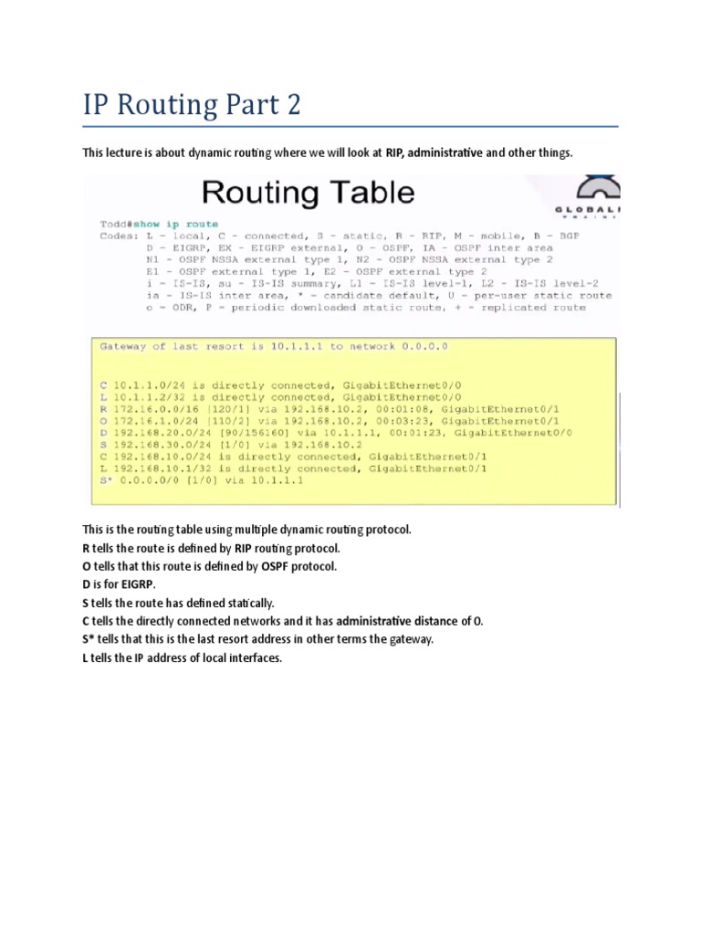 3.1 IP Routing Part 2 | PDF | Routing | Router (Computing)
