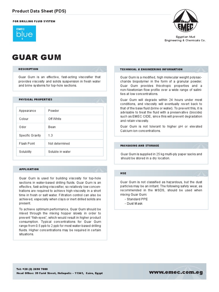 Guar Gum | PDF | Viscosity | Water