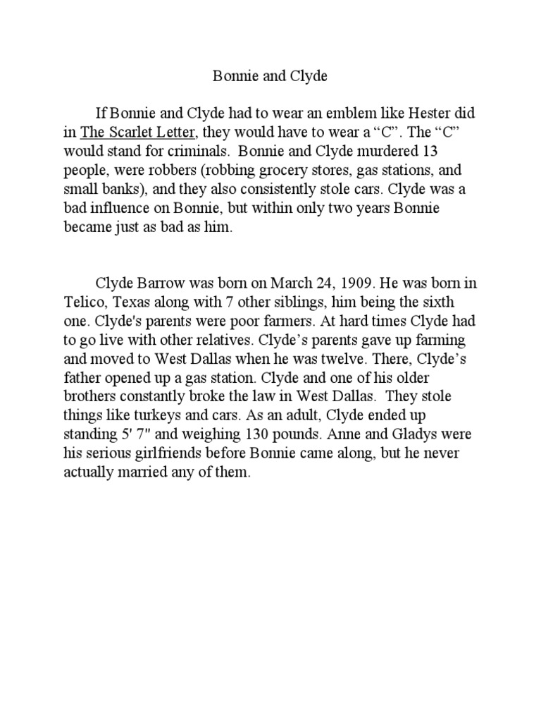 Bonnie and Clyde | PDF | Crimes | Crime & Violence