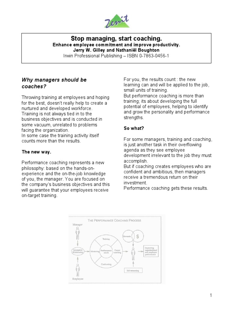 Stop Managing, Start Coaching | PDF | Mentorship | Information