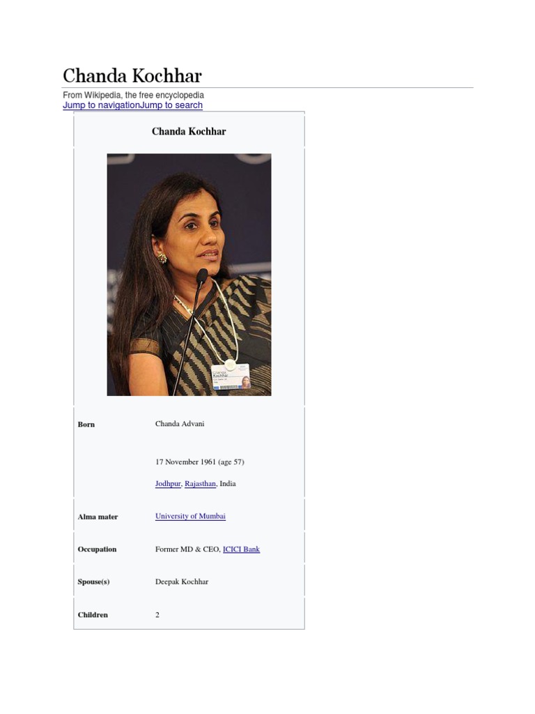 Chanda Kochhar | PDF | Business | Economies