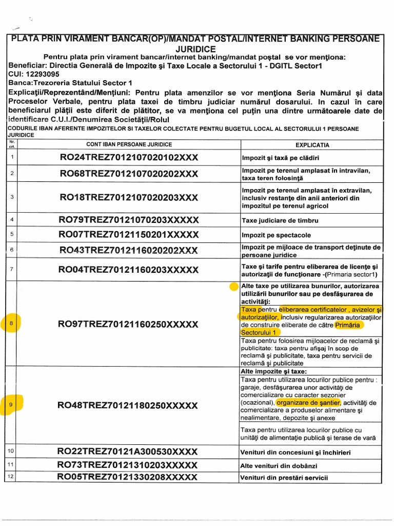 Lista Conturi IBAN Primaria Mun Buc | PDF