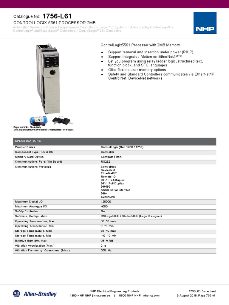 1756L61 | PDF | Programmable Logic Controller | Computer Networking