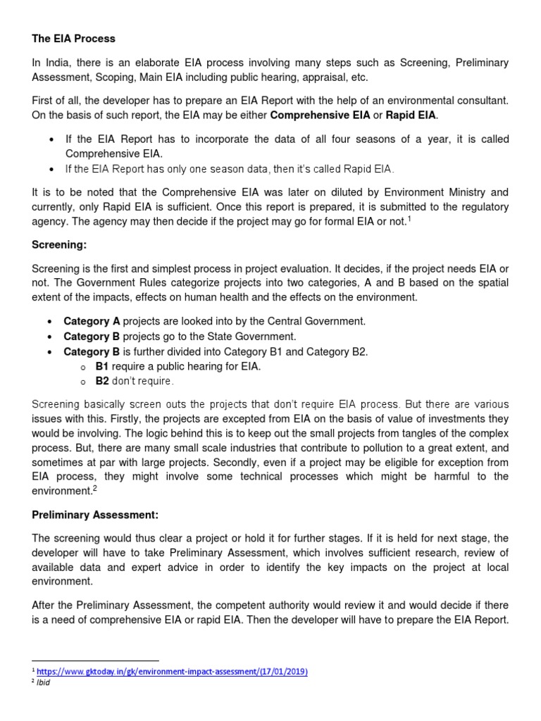 EIA Process | PDF | Environmental Impact Assessment | Climate Change ...