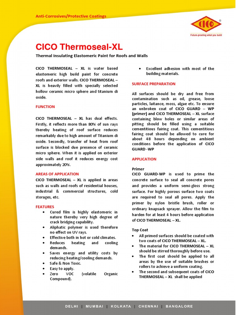 CICO Thermoseal XL | PDF | Paint | Concrete