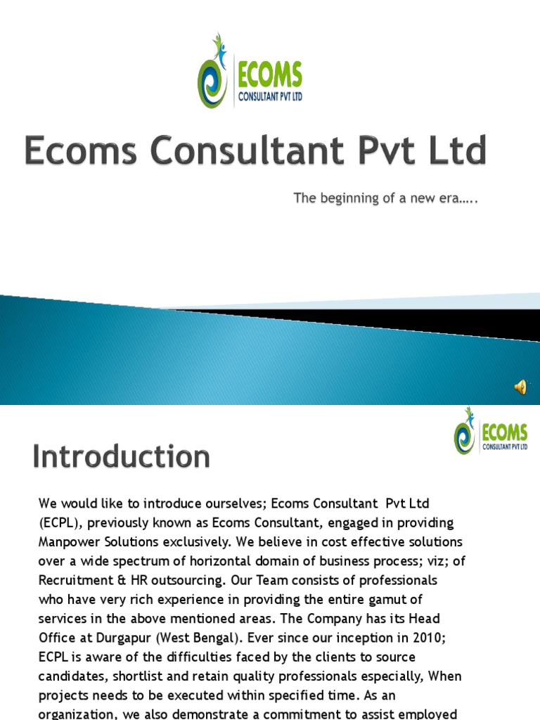 Company Profile ECPL SM MSME | PDF | Recruitment | Human Resources