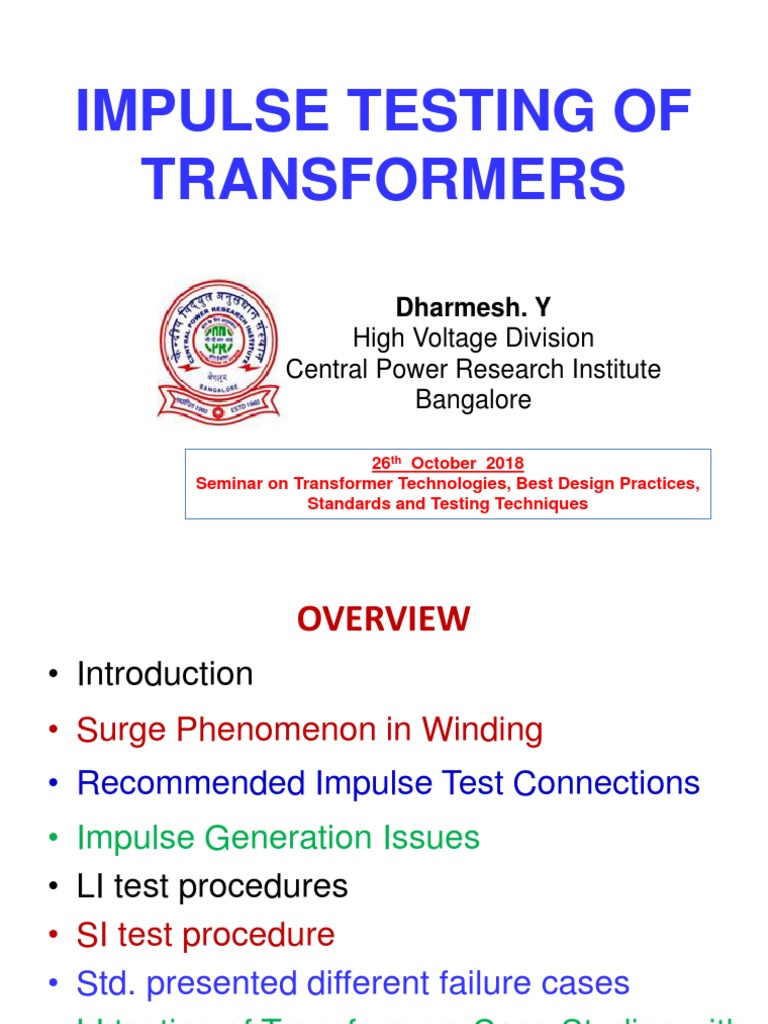 Impulse Testing of Transformers - IEC60076-3 PDF | PDF | High Voltage ...