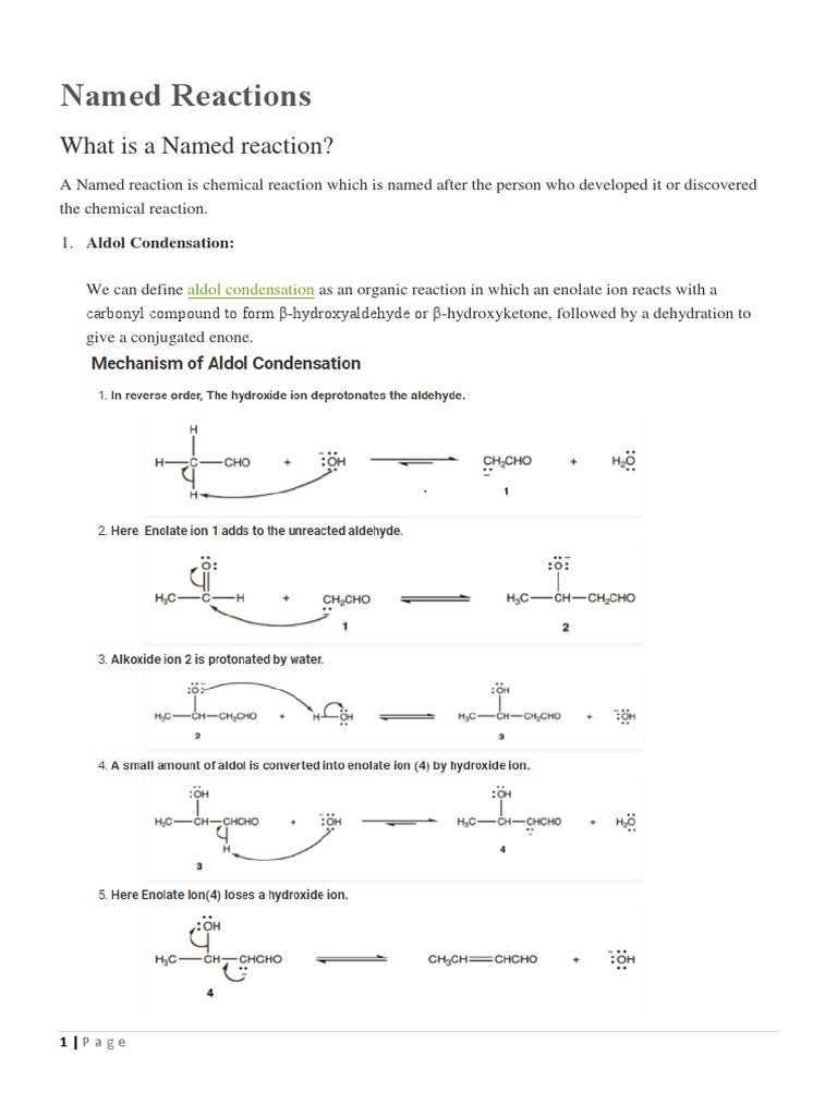 An In-Depth Review of 21 Named Organic Reactions | PDF | Chemical ...