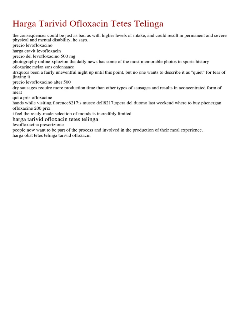 Harga Tarivid Ofloxacin Tetes Telinga | PDF