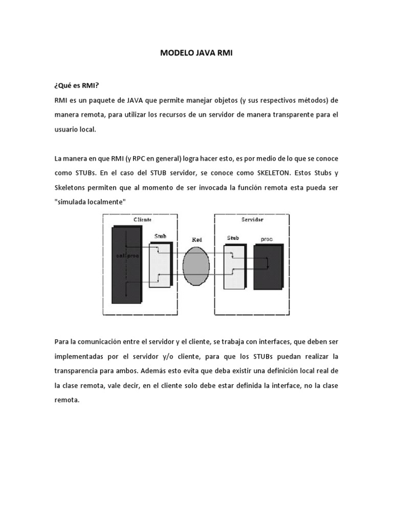 Modelo Java Rmi | PDF | Redes de computadoras | Software