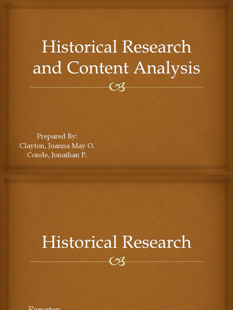Historical Research and Content Analysis | PDF | Evaluation Methods ...